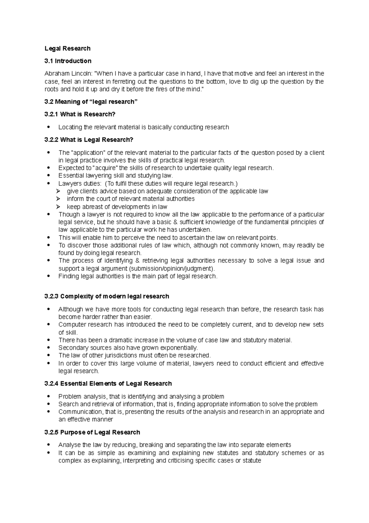 Legal Research - ” 3 Meaning of “legal research” 3.2 What is Research ...