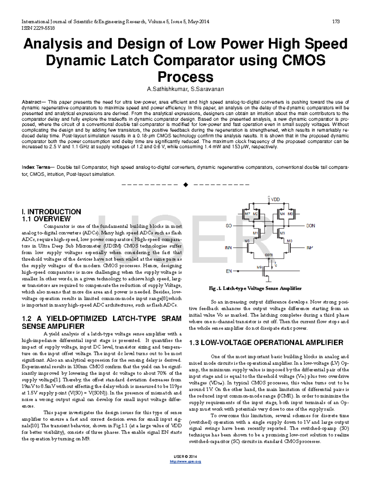 Analysis And Design Of Low Power High Speed Dynamic Latch Comparator Using Cmos Process Issn