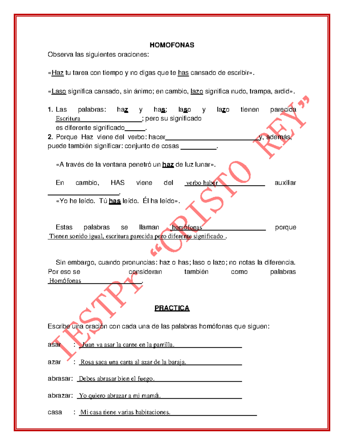 Palabras%20homofonas%20resuelto - HOMOFONAS Observa las siguientes ...
