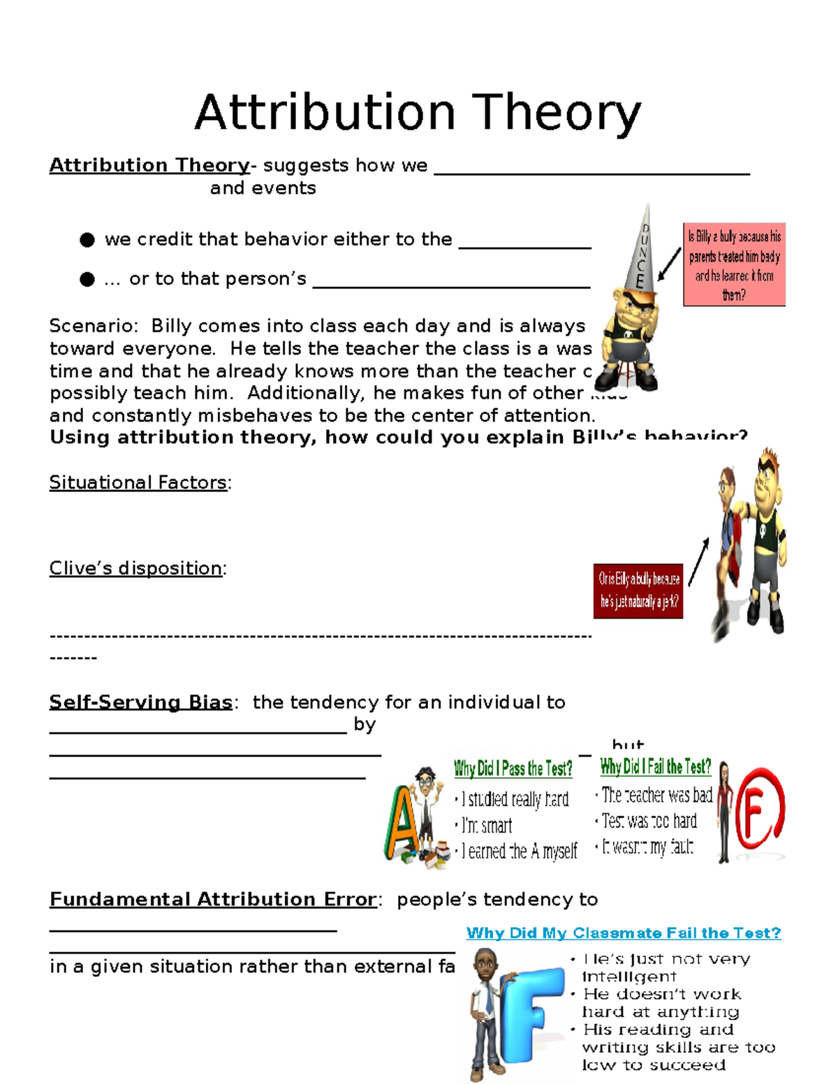 Social Psychology - Attribution Theory Attribution Theory- suggests how ...