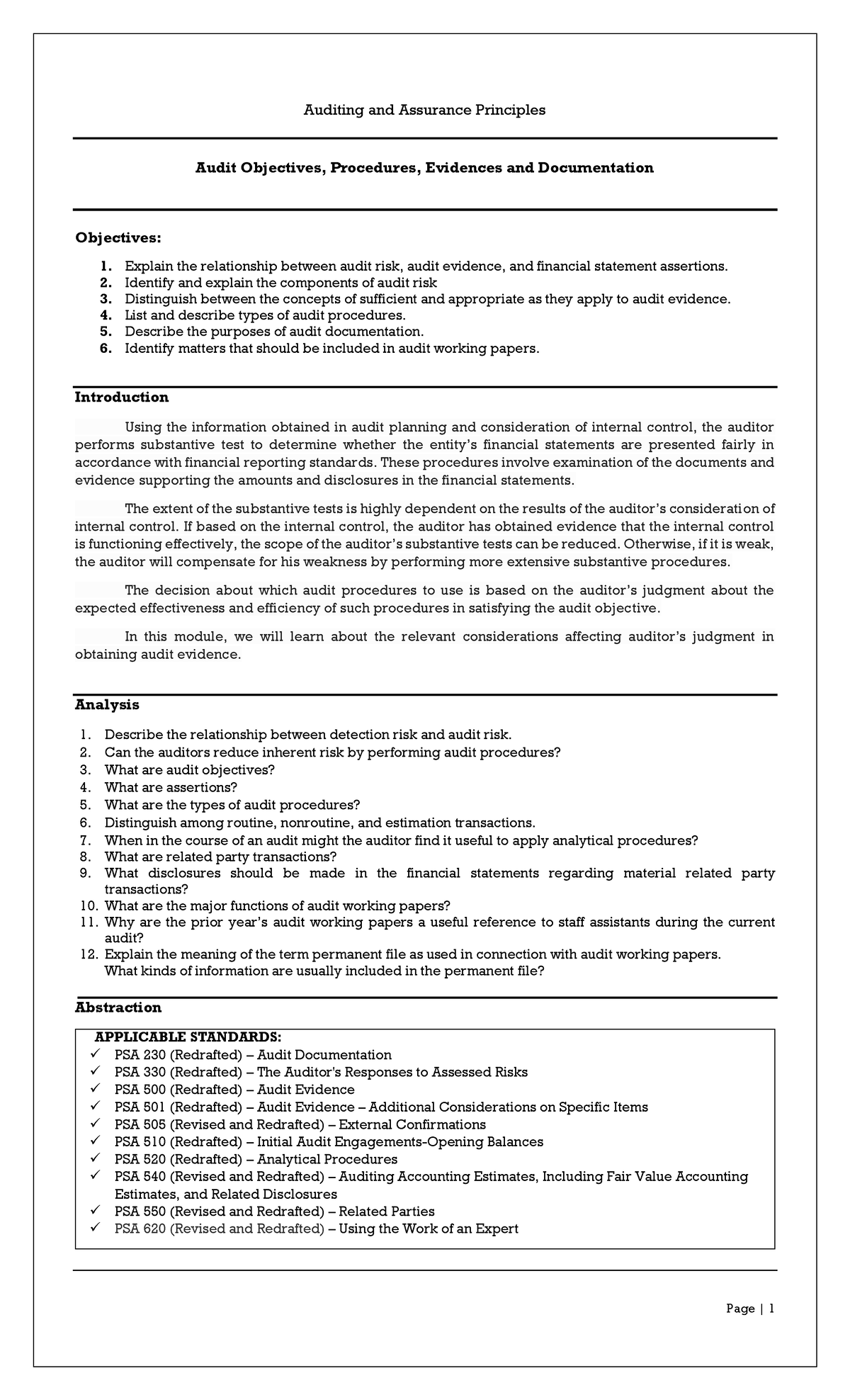 Module-iv-substantive-testing compress - Auditing and Assurance ...