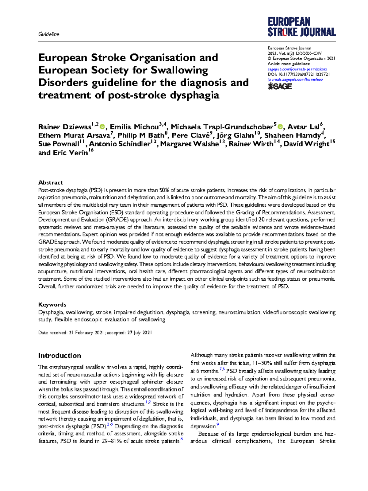 10 - rodo - Guideline European Stroke Journal 2021, Vol. 6(3) LXXXIX ...