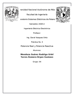 Practica 9 Lab SEP - Manual de prácticas del Laboratorio de Sistemas Eléctricos de potencia I ...