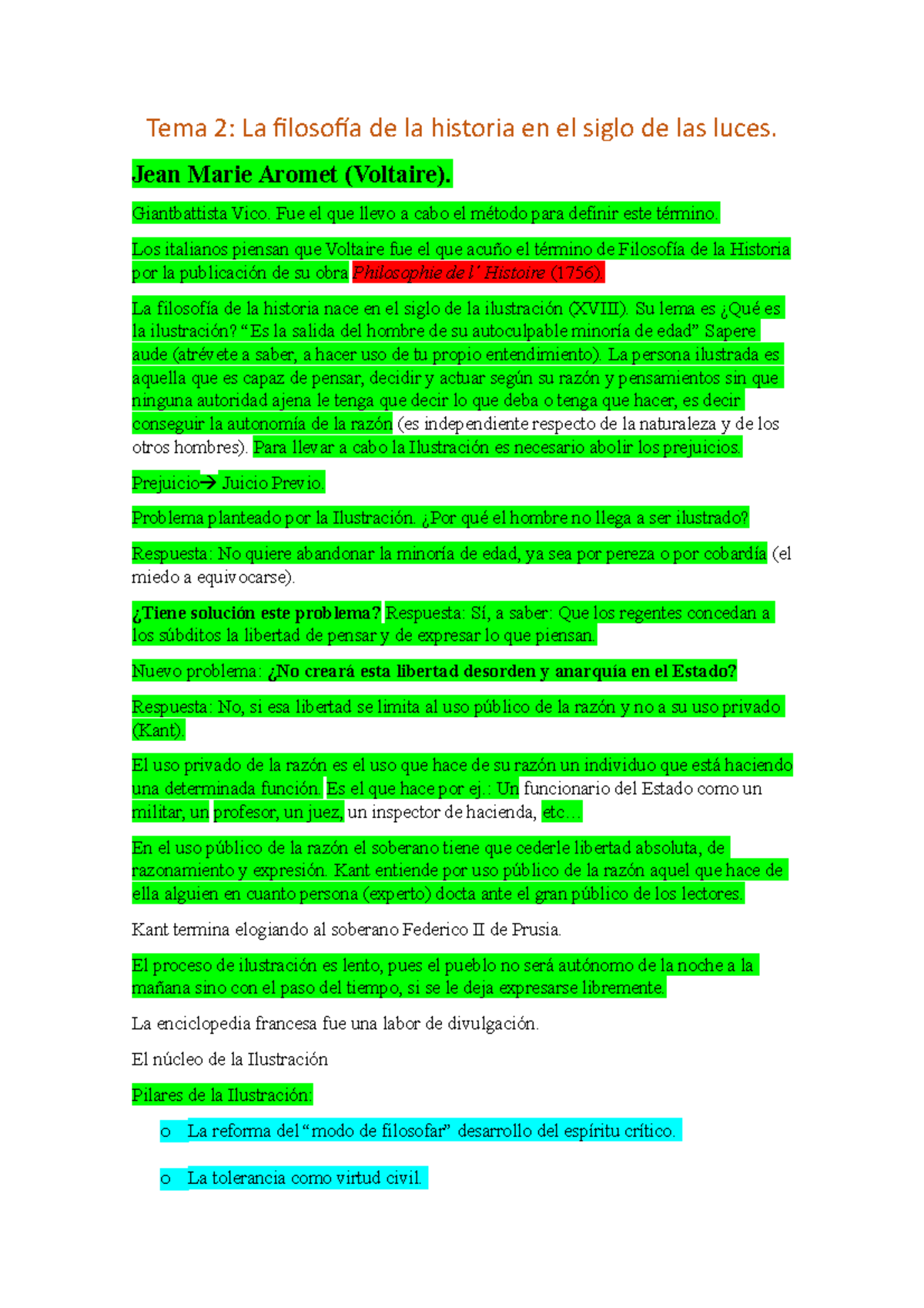 Tema 2 - Apuntes 2 - Tema 2: La filosofía de la historia en el siglo de ...