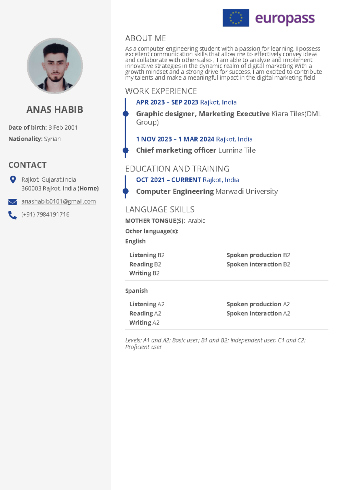 Anas new cv - Summary Computer Engineering - ABOUT ME As a computer ...
