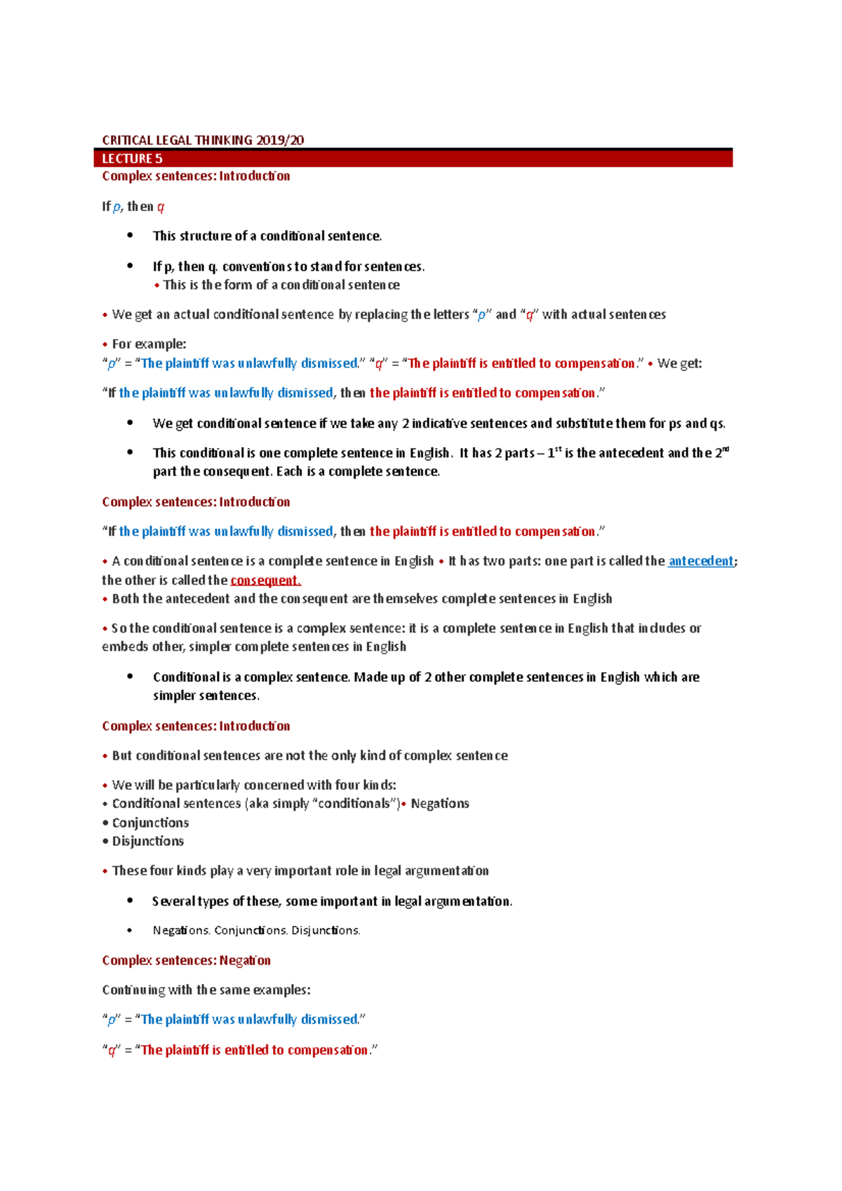 Critical Legal Theory Week 3 Lecture A - CRITICAL LEGAL THINKING 2019 ...
