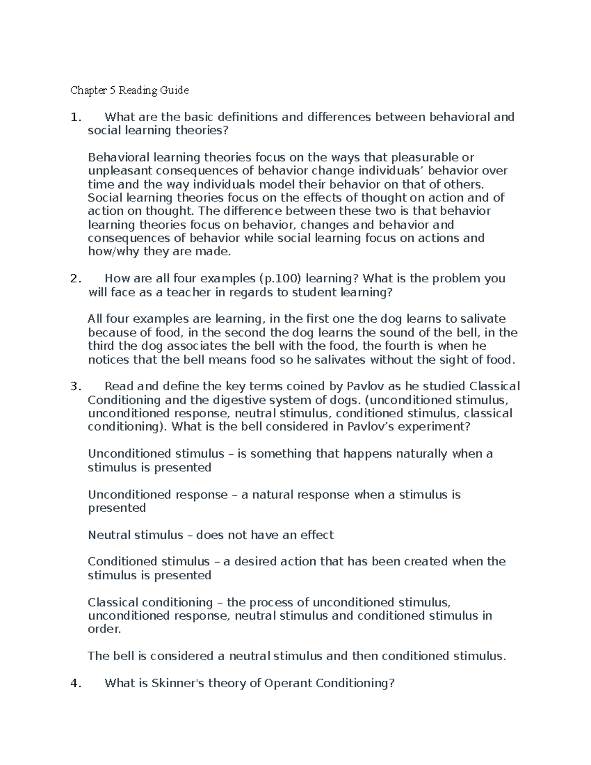 Chapter 5 Assignment - The Module 5 Reading Guide For full credit ...