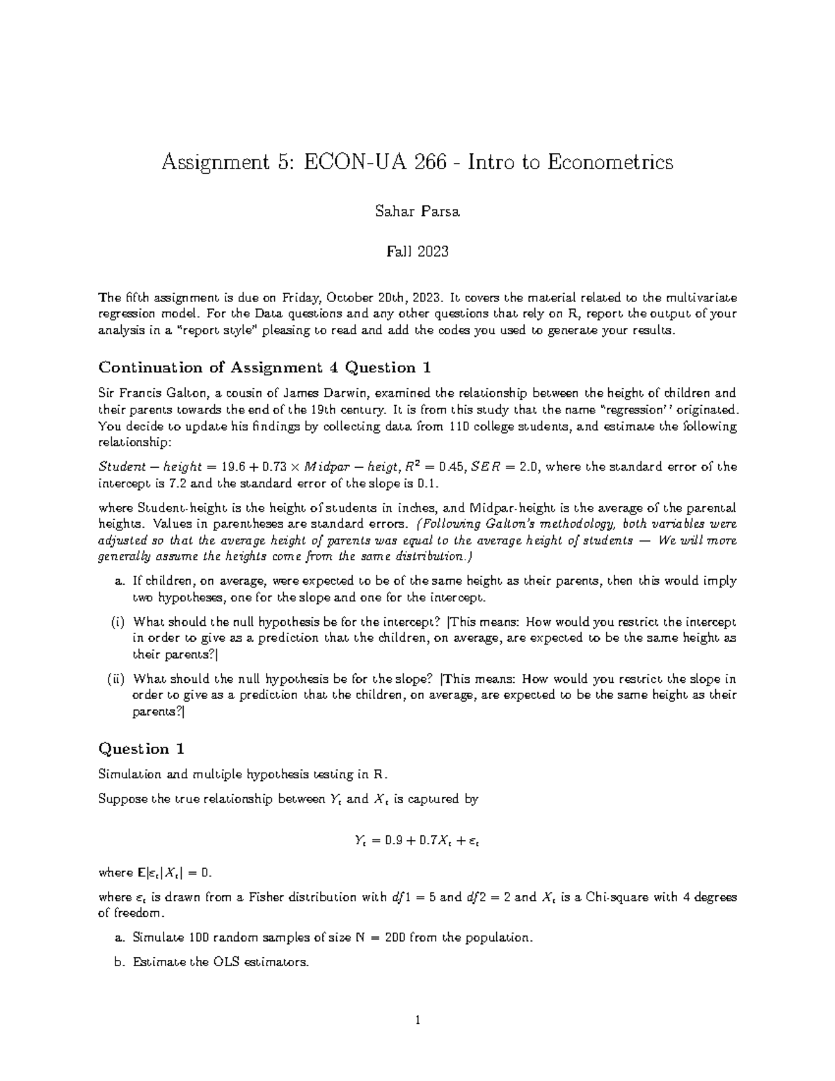 Assignment 5 - Summary Macro-Economics - Assignment 5: ECON-UA 266 - Intro to Econometrics Sahar ...