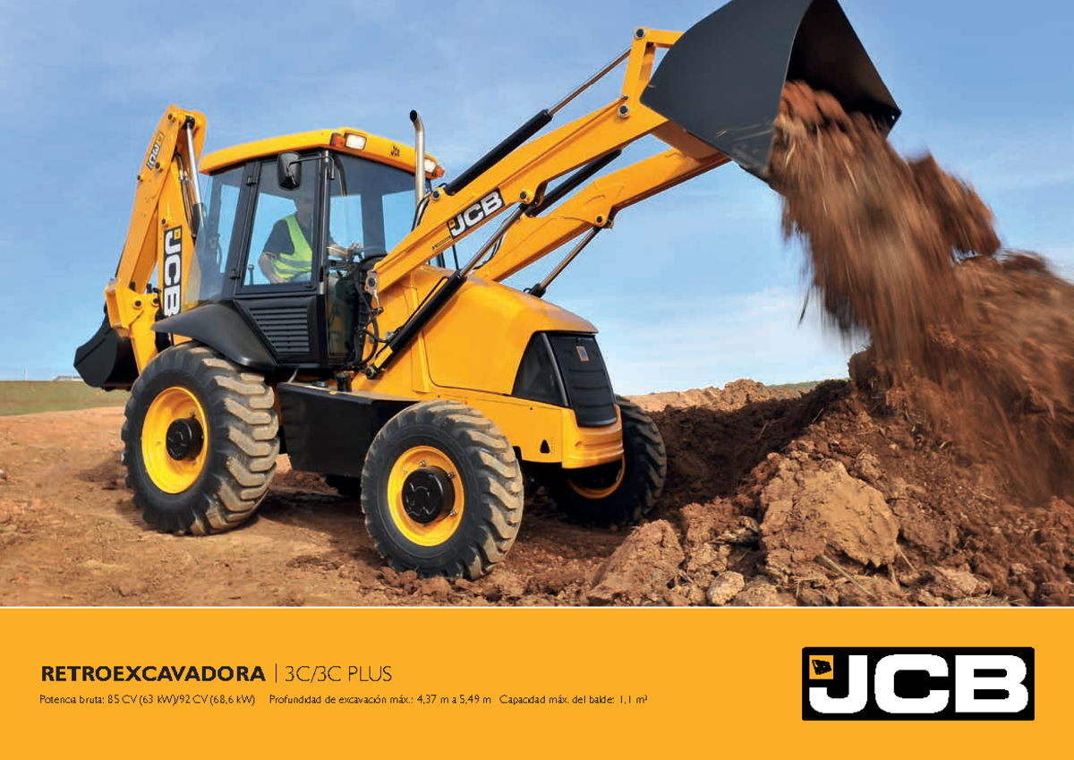 JCB-C3 - EXCAVADORA - RETROEXCAVADORA | 3C/3C PLUS Potencia bruta: 85 ...