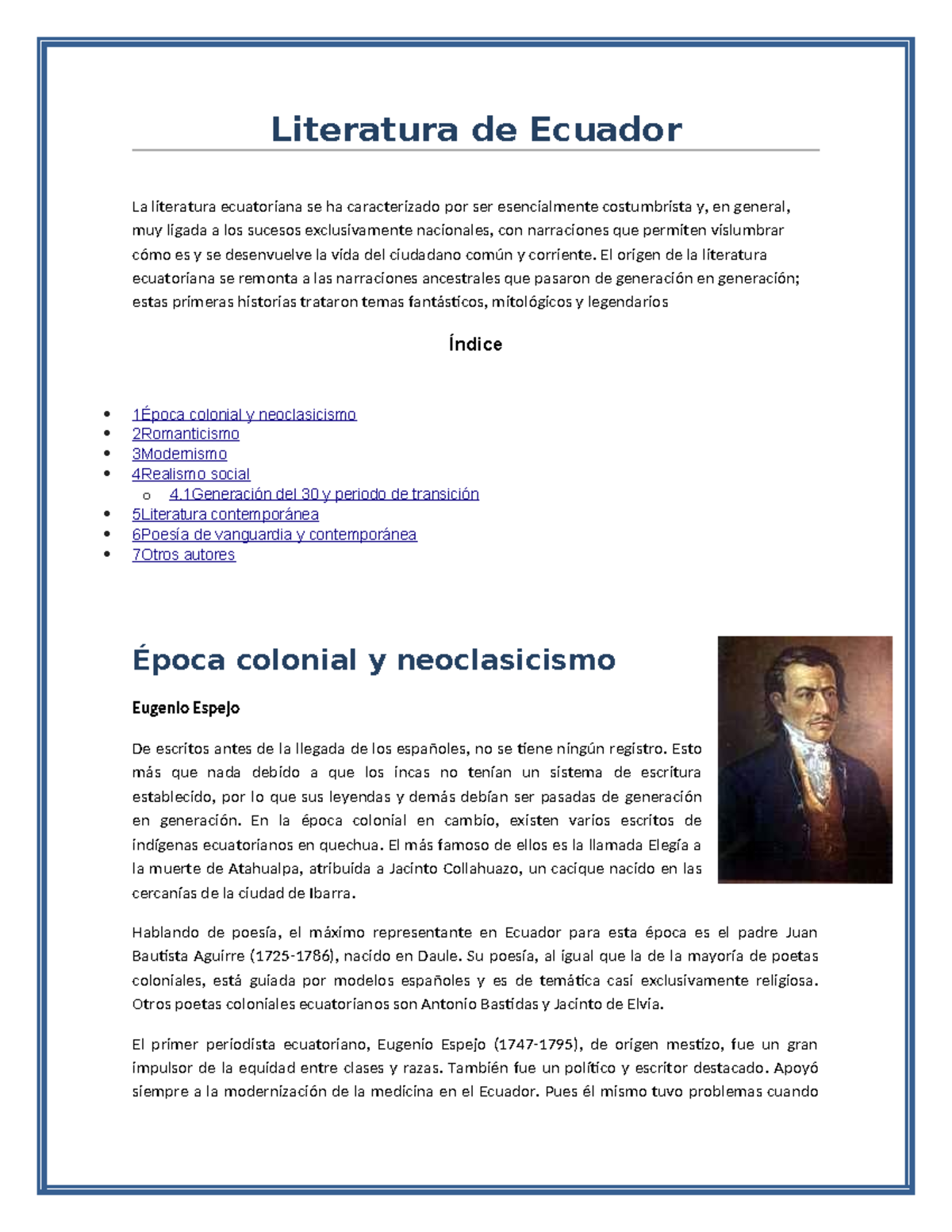 Literatura de Ecuador - El origen de la literatura ecuatoriana se ...