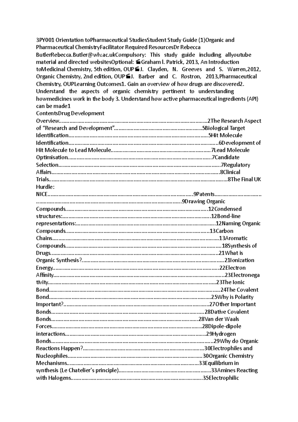 Pharmacy notes 1 - 3PY001 Orientation toPharmaceutical StudiesStudent ...