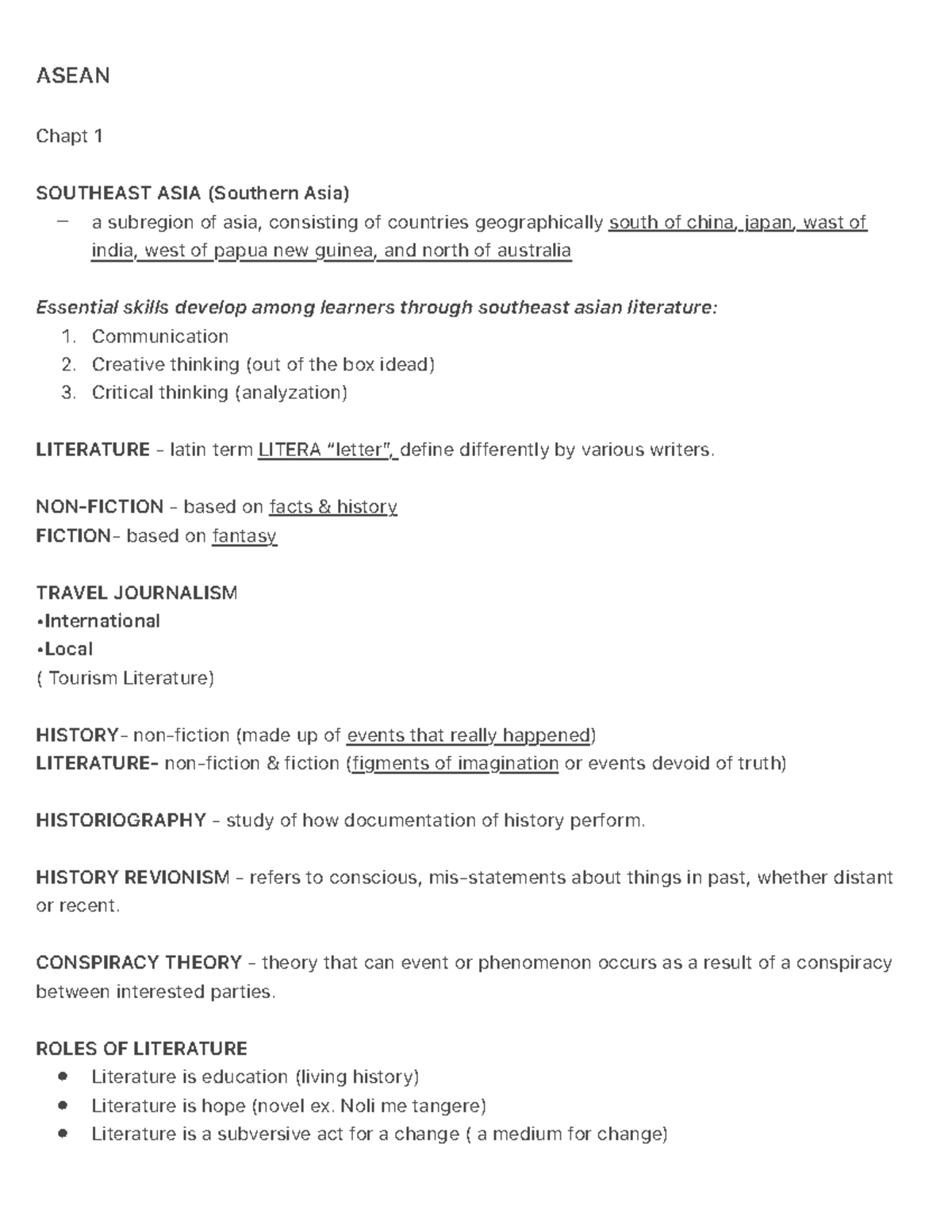 Asean - Reviewer - – 1. 2. 3. ASEAN Chapt 1 SOUTHEAST ASIA (Southern ...