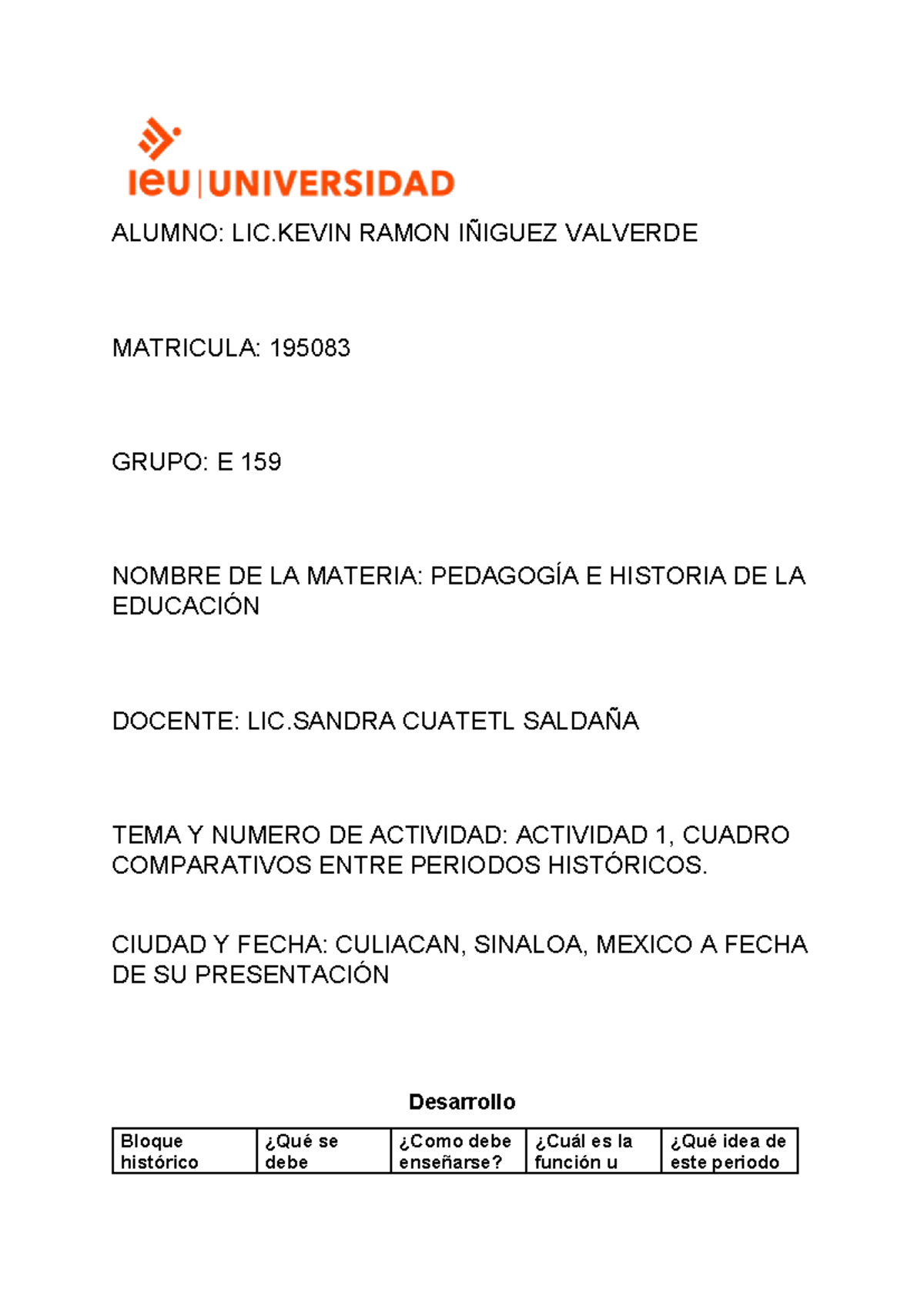 Actividad 1 cuadro comparativo - ALUMNO: LIC RAMON IÑIGUEZ VALVERDE ...