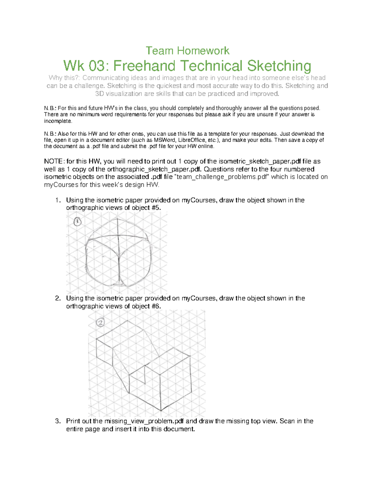 Wk03 Freehand Technical Sketching (TEAM) - Team Homework Wk 03 ...
