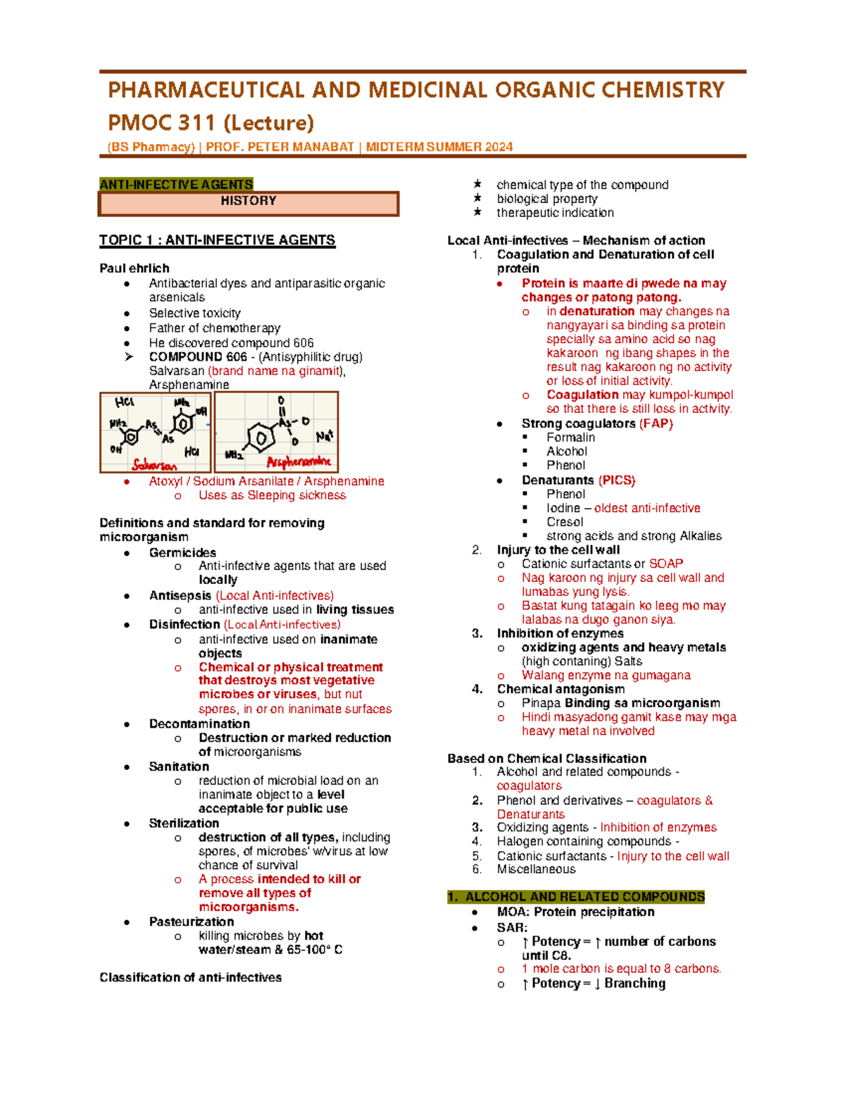 PMOC Summer Midterm 2024 - PMOC 311 (Lecture) (BS Pharmacy) | PROF ...