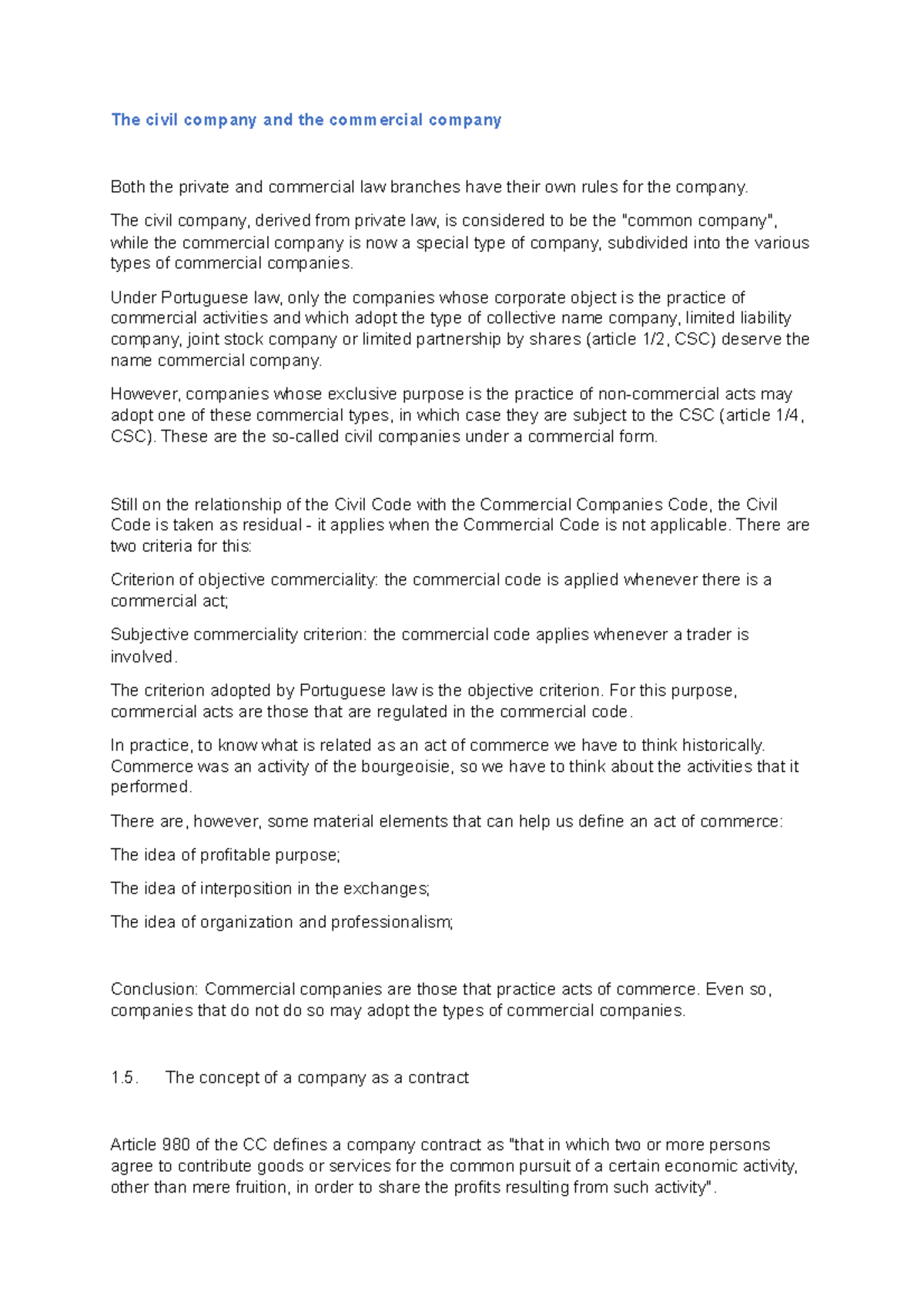 The civil company and the commercial company 10 - The civil company ...