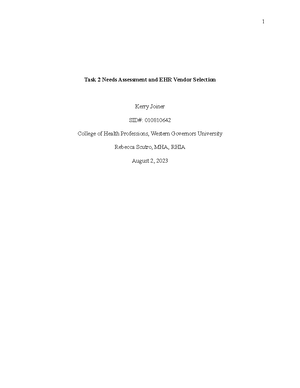 D269 T2 - Task 2 - D269: Composition: Writing with a Strategy Task 2 ...