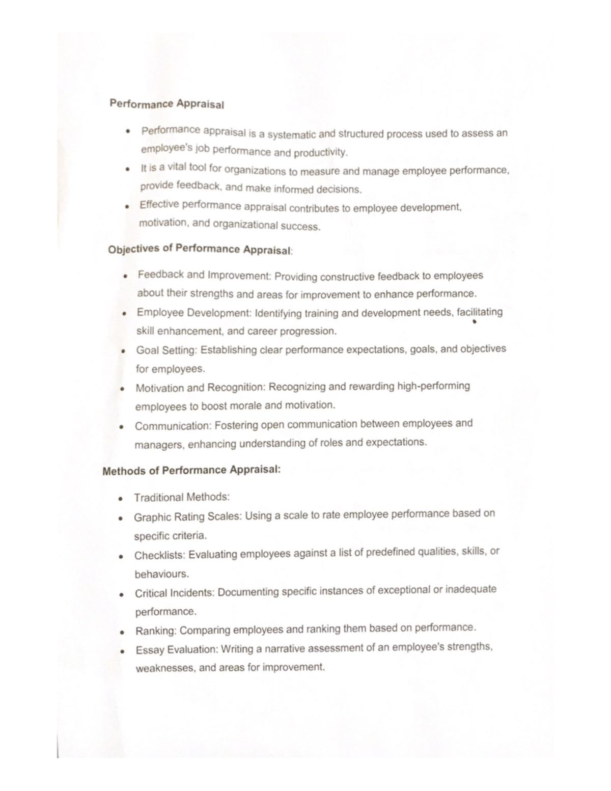 Performance Appraisal - Legal studies - Studocu