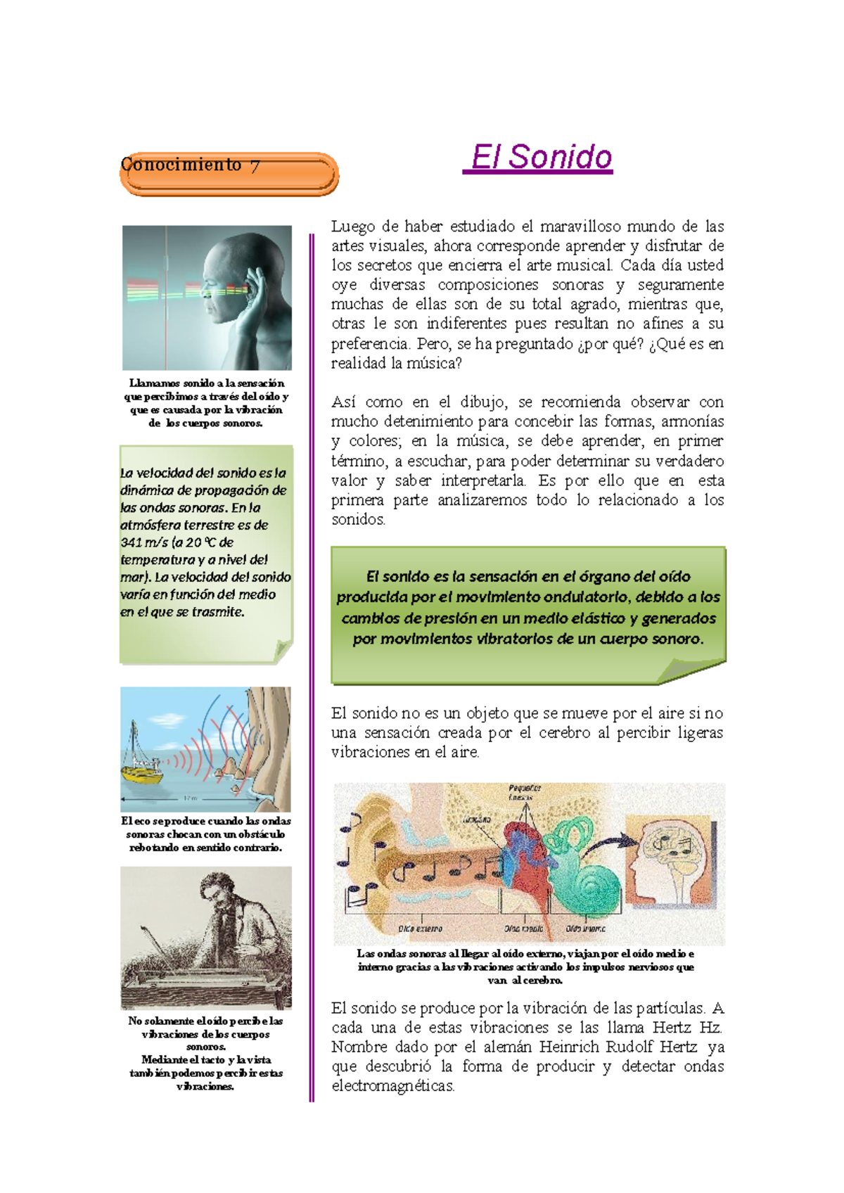 EL Sonido 1° - apuntes - La velocidad del sonido es la dinámica de ...