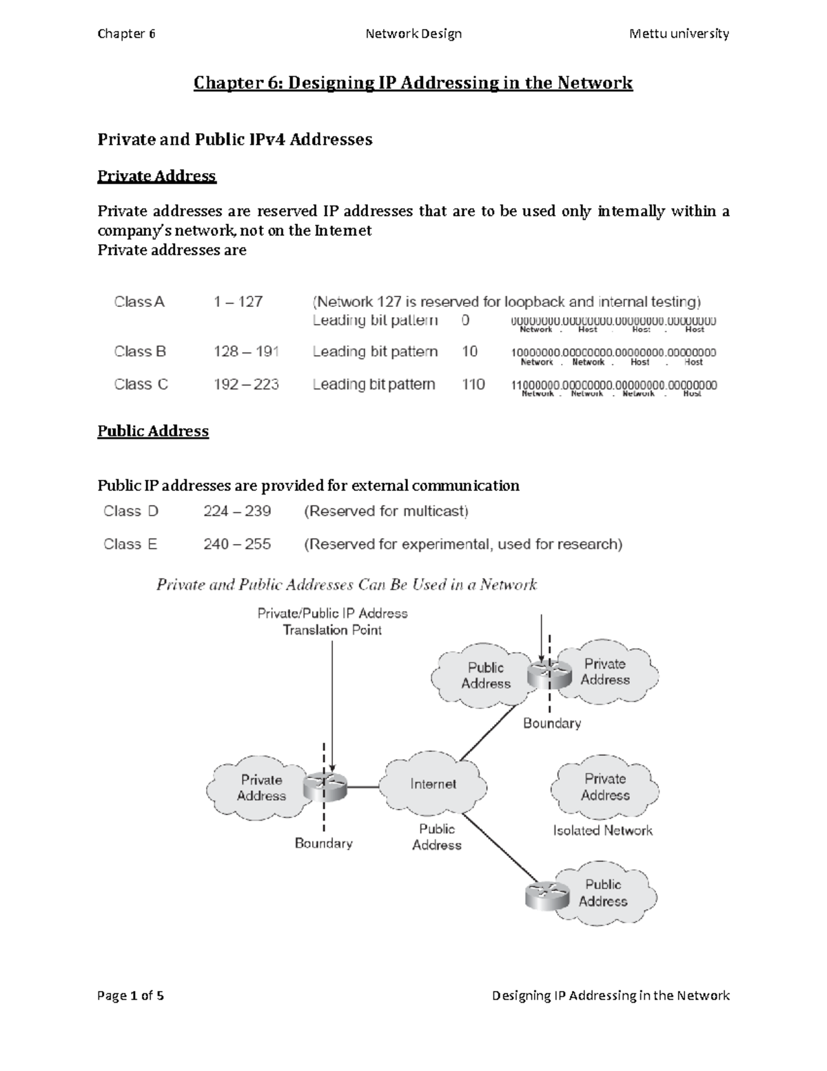 Network Design Chapter 6 -Designing an IP address - Chapter 6 ...