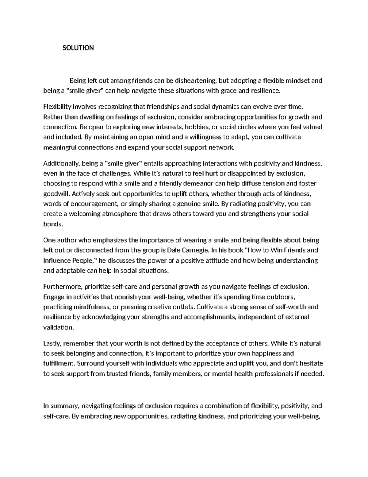 Being left out-WPS Office - SOLUTION Being left out among friends can ...