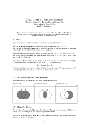 Discrete Structures CS1231 - NUS - StuDocu