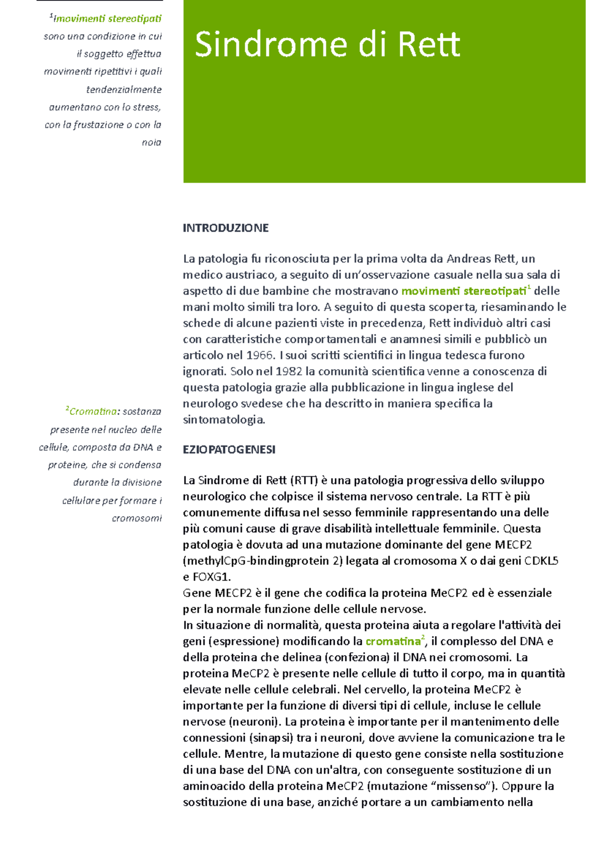 Sindrome DI RETT - Dettagliato e molto preciso - 1 Imovimenti ...