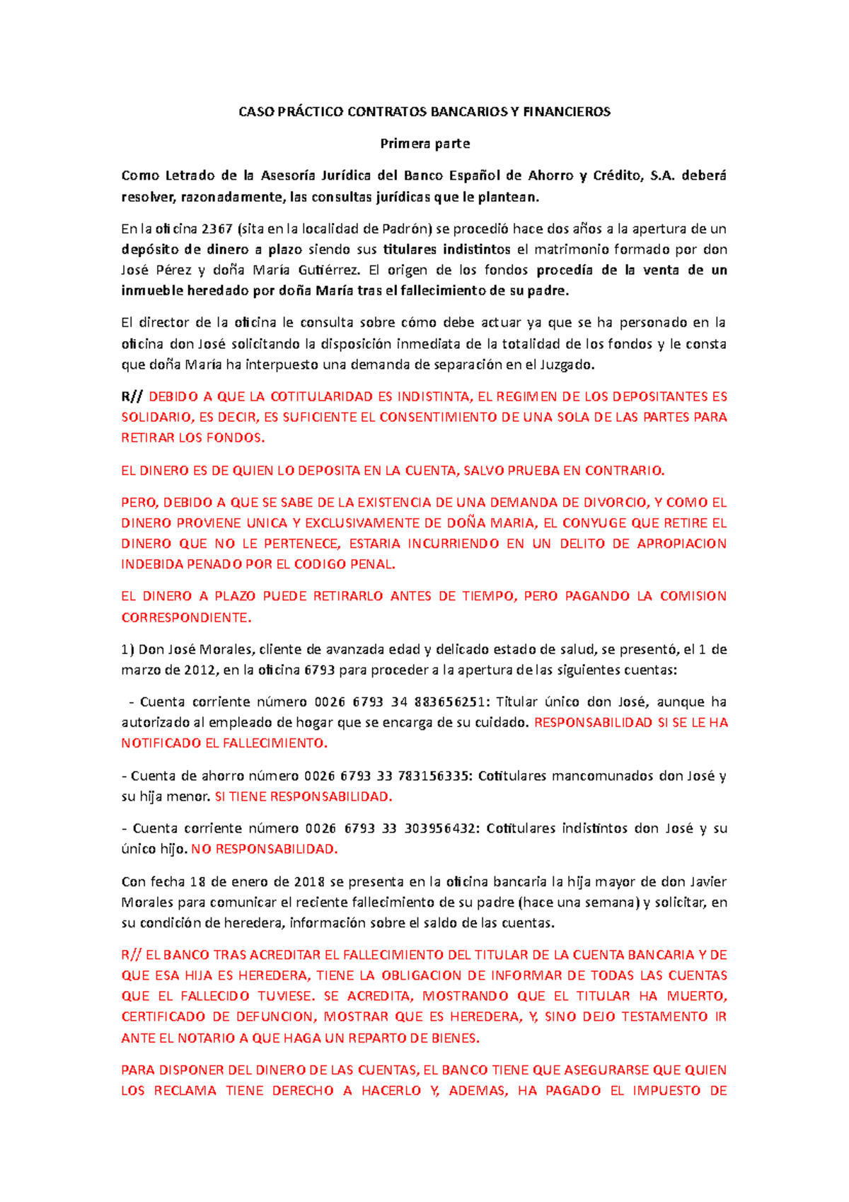 CASO Práctico Contratos Bancarios Y Financieros - CASO PRÁCTICO ...