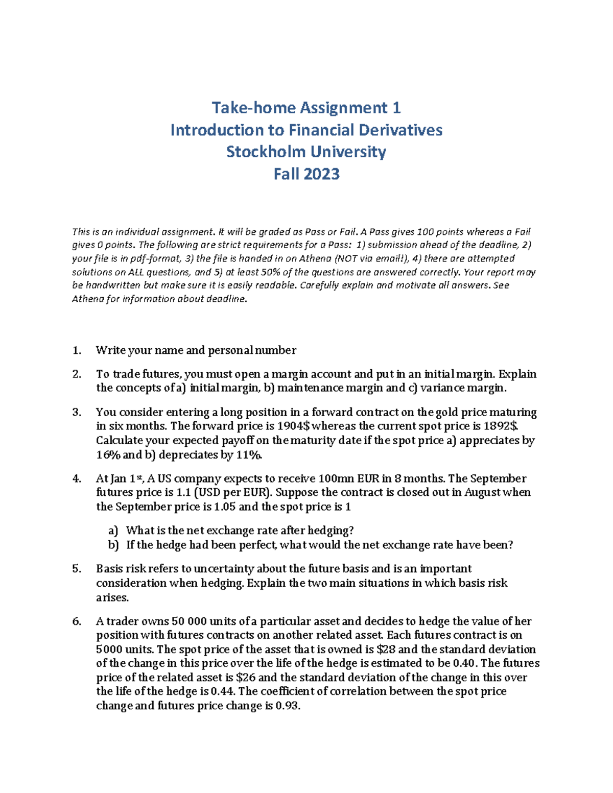 Home Assignment 1 HT23 - FA3132 - SU - Studocu