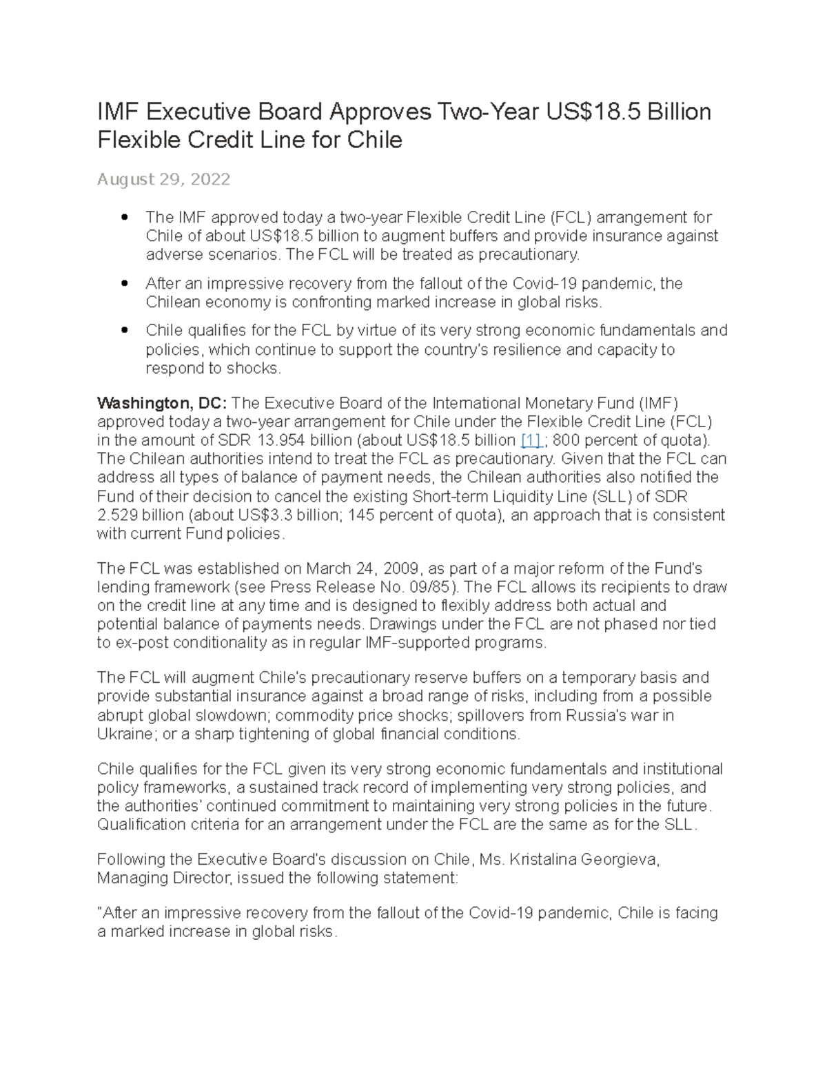 Imf 452 - Money disbursed to nations by the IMF - IMF Executive Board ...