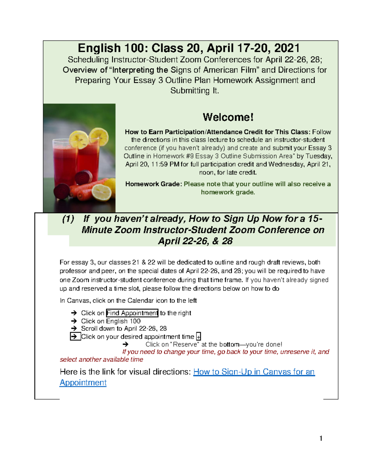 Online Class 20 100 spring 2021 - English 100: Class 20 , April 17-20 ...