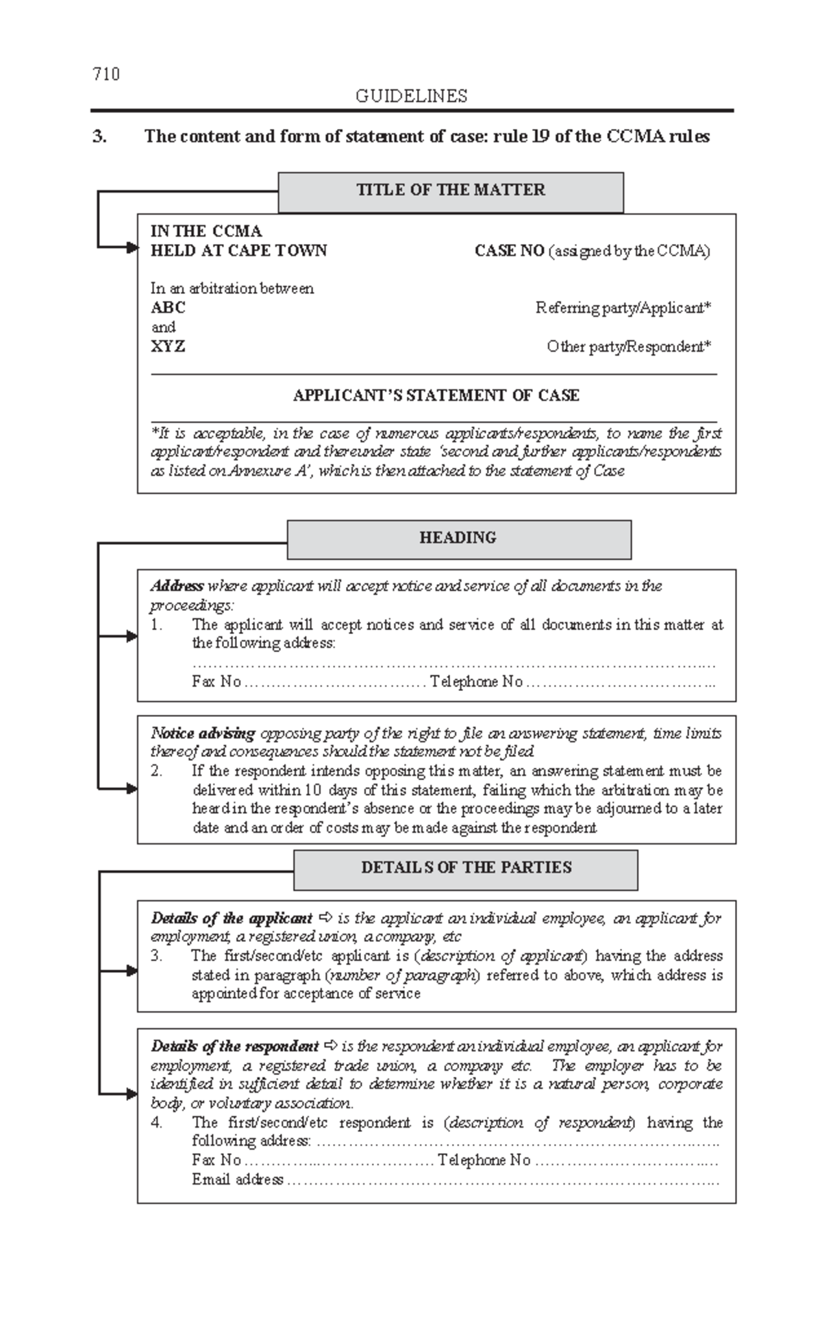 Extracts CCMA Rules 710 - 710 GUIDELINES 3. The content and form of ...