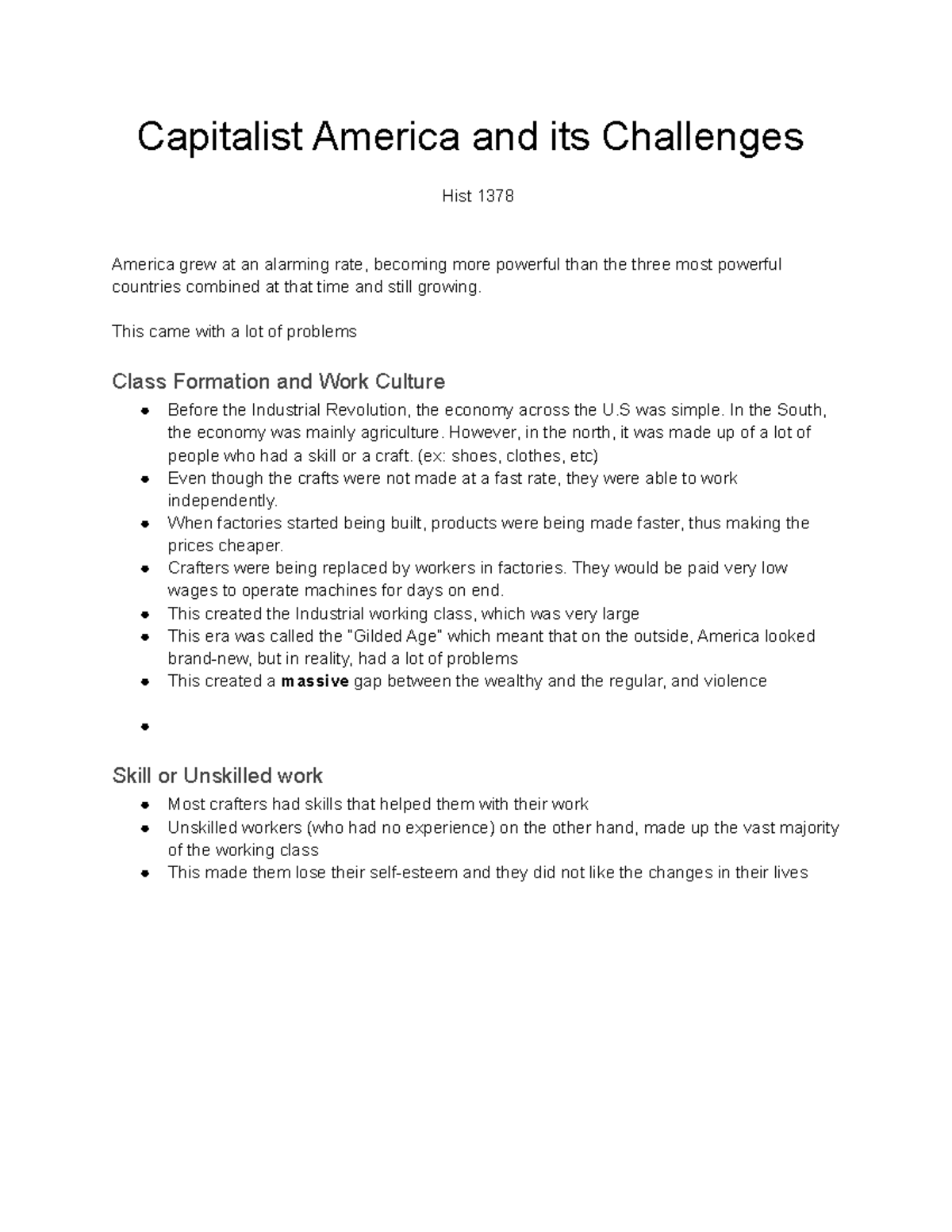 Capitalist America and its Challenges - This came with a lot of ...