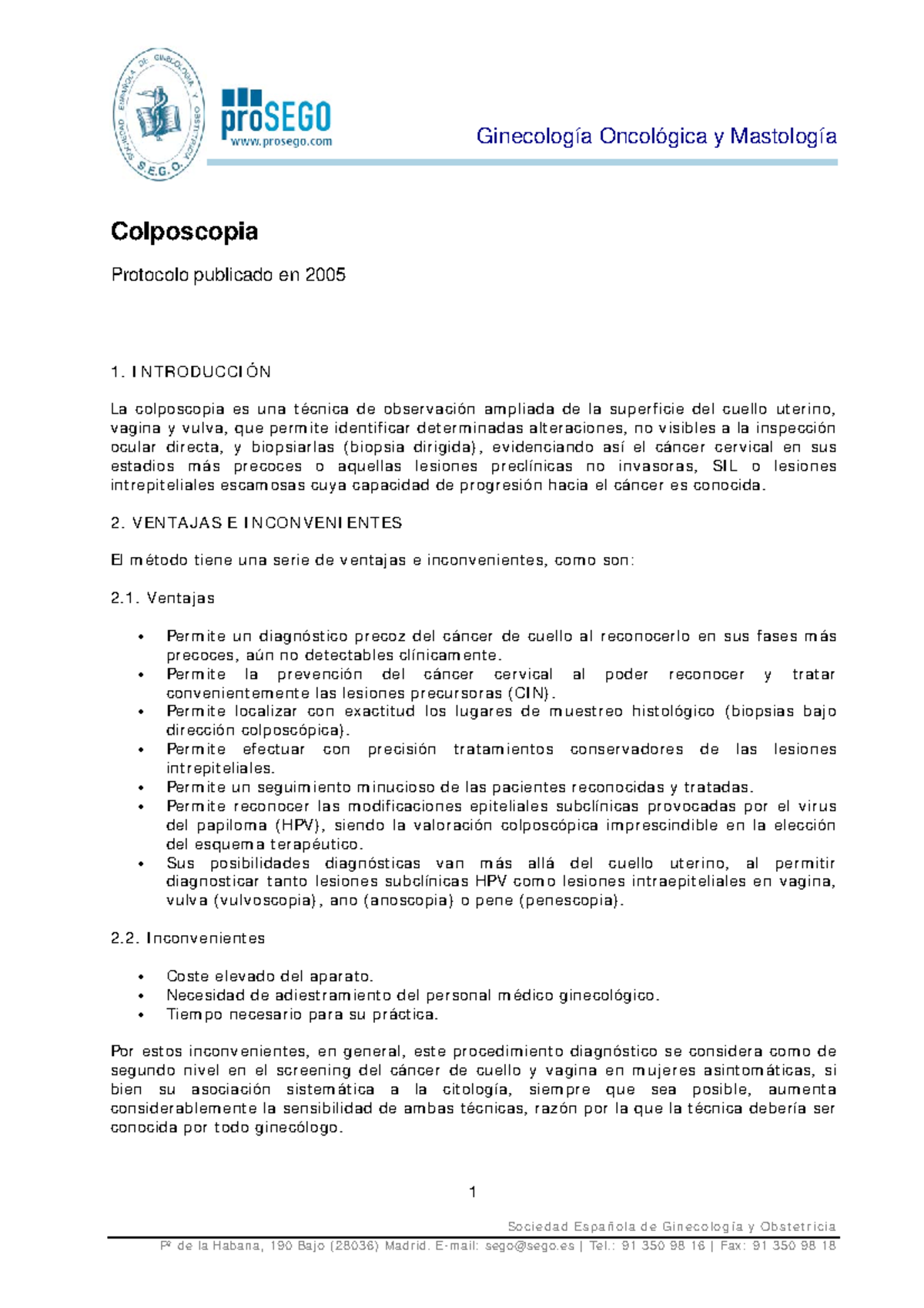 Colposcopia - 1 Sociedad Española de Ginecología y Obstetricia ...