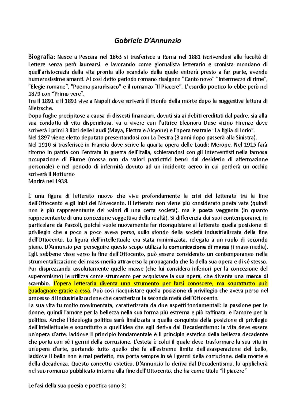 Gabriele D'Annunzio - D’Annunzio spiegato benissimo - Gabriele D ...