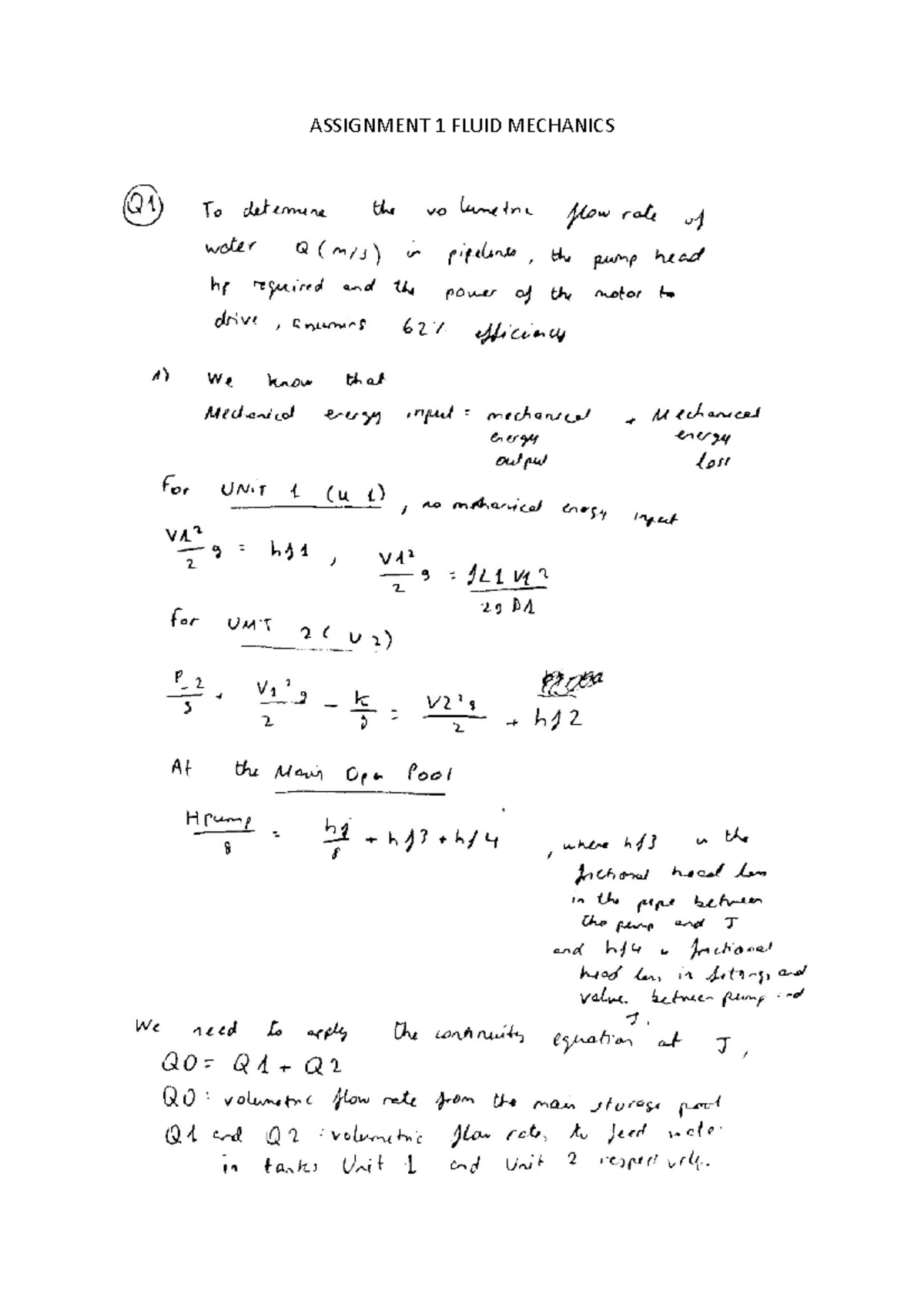 Assignment 1 Fluid Mechanics - ASSIGNMENT 1 FLUID MECHANICS (a) Figure 1: System head (m) vs ...