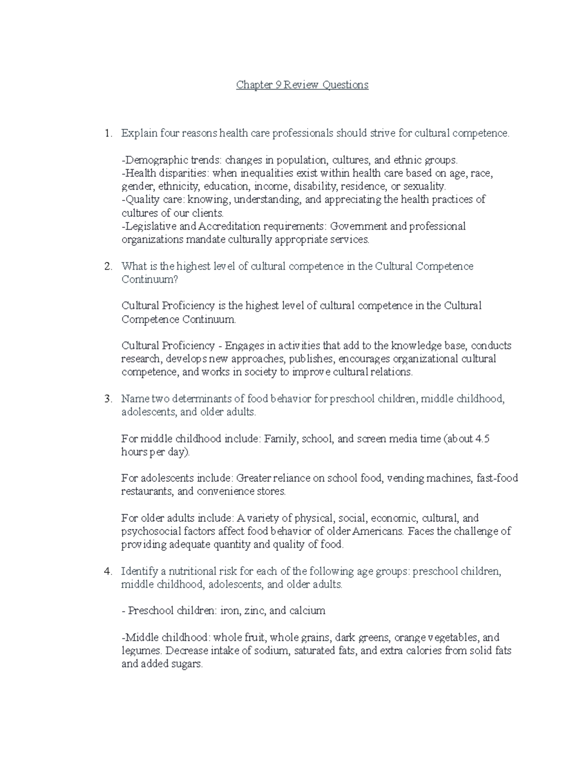 Ch.9 Review Questions - Chapter 9 Review Questions Explain four reasons ...