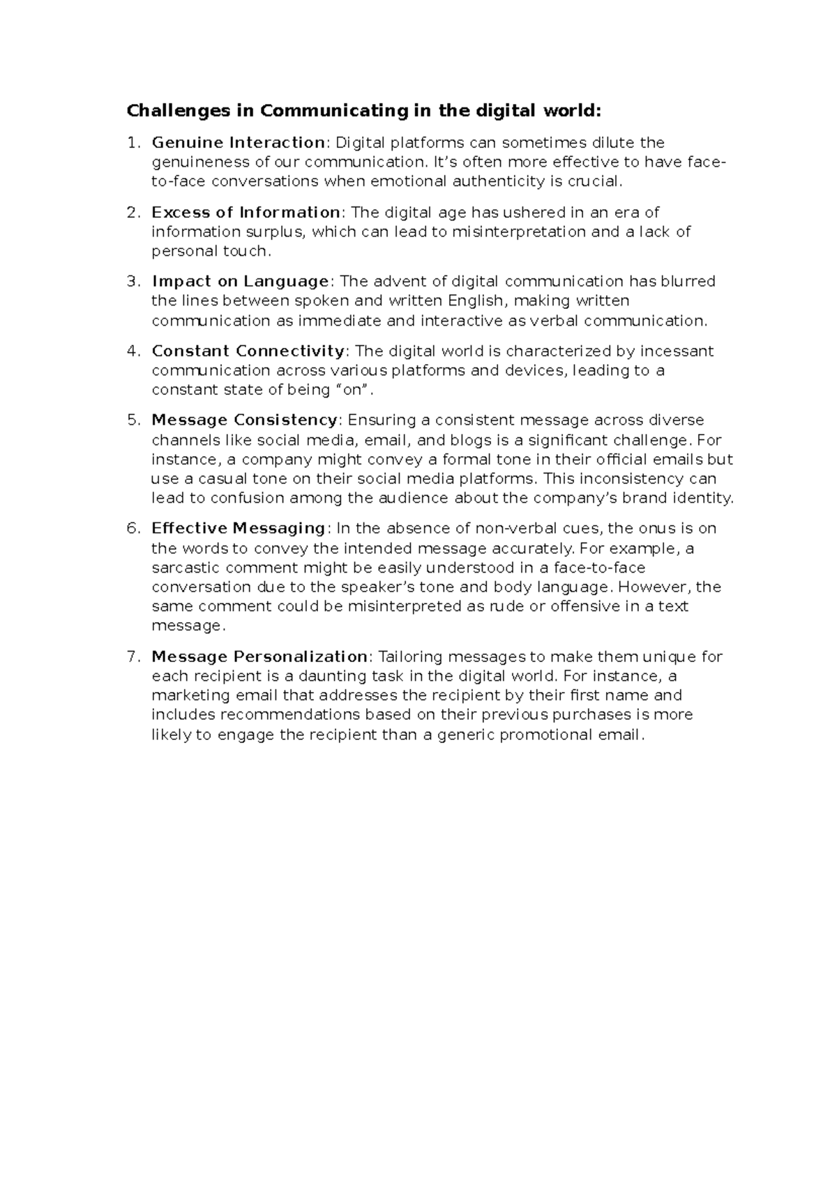 Challenges in Communicating in the digital world - It’s often more ...