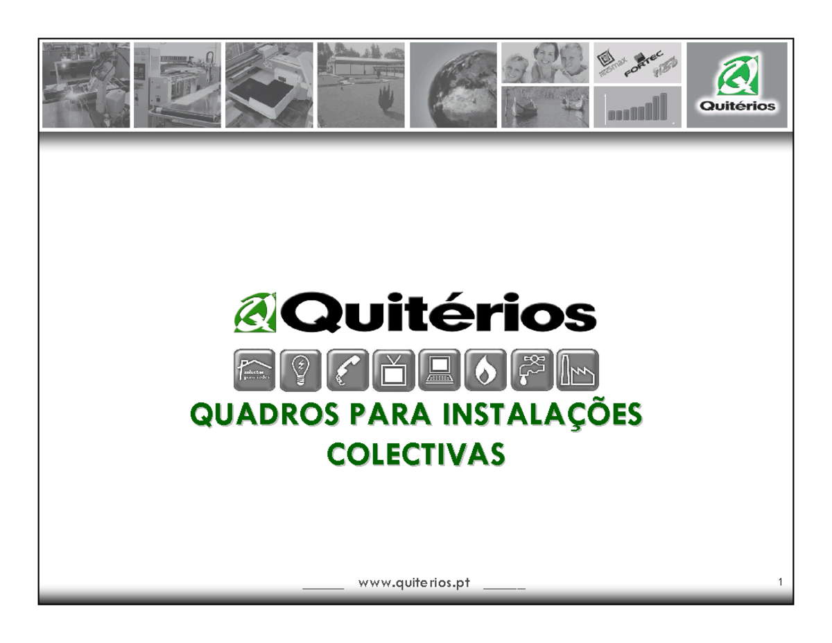 Rtiebt quiterios - 1 QUADROS PARA INSTALA QUADROS PARA INSTALA Ç Ç ÕES ...