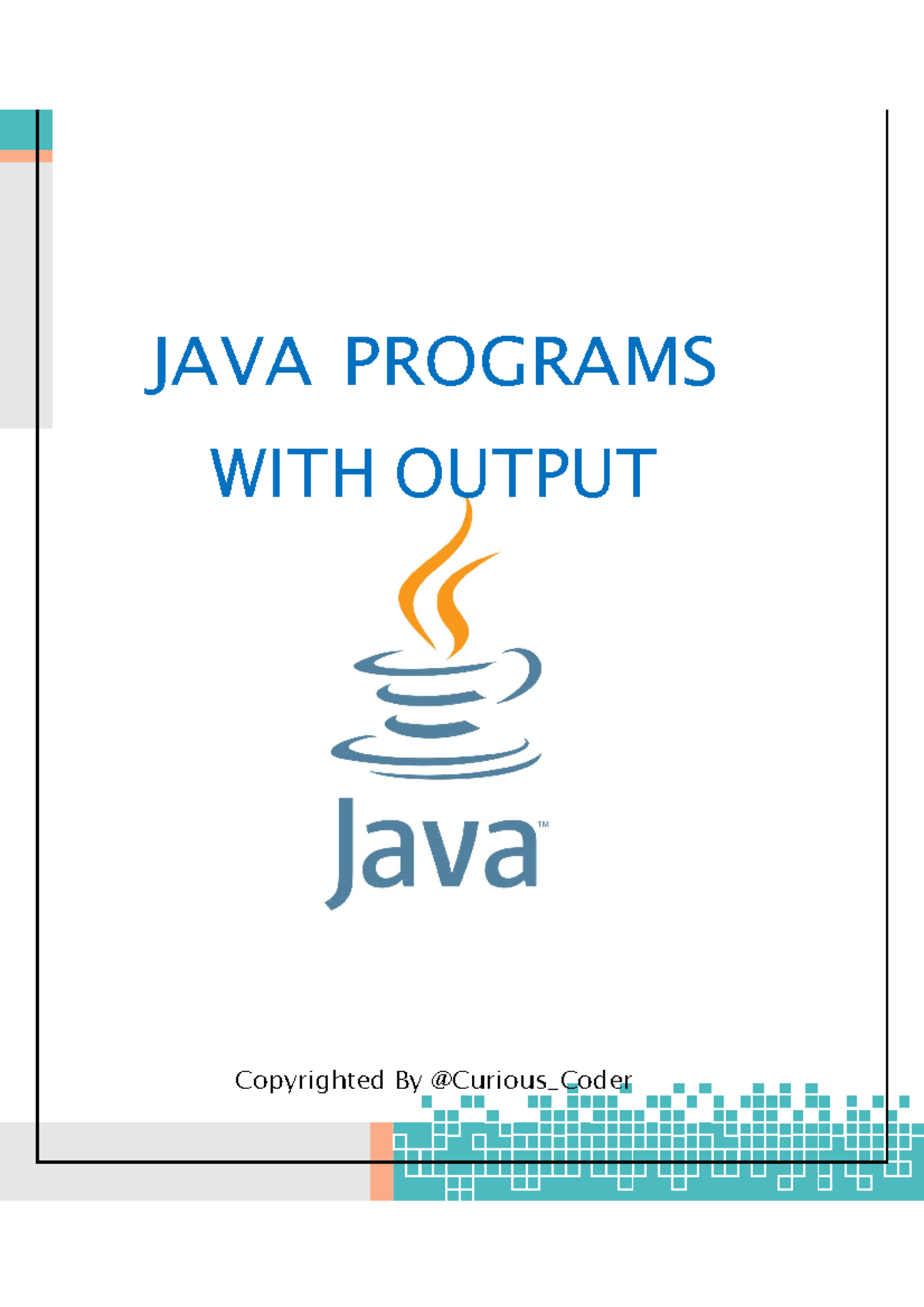 Java Programs Java Programs With Output Copyrighted By Curiouscoder 5118