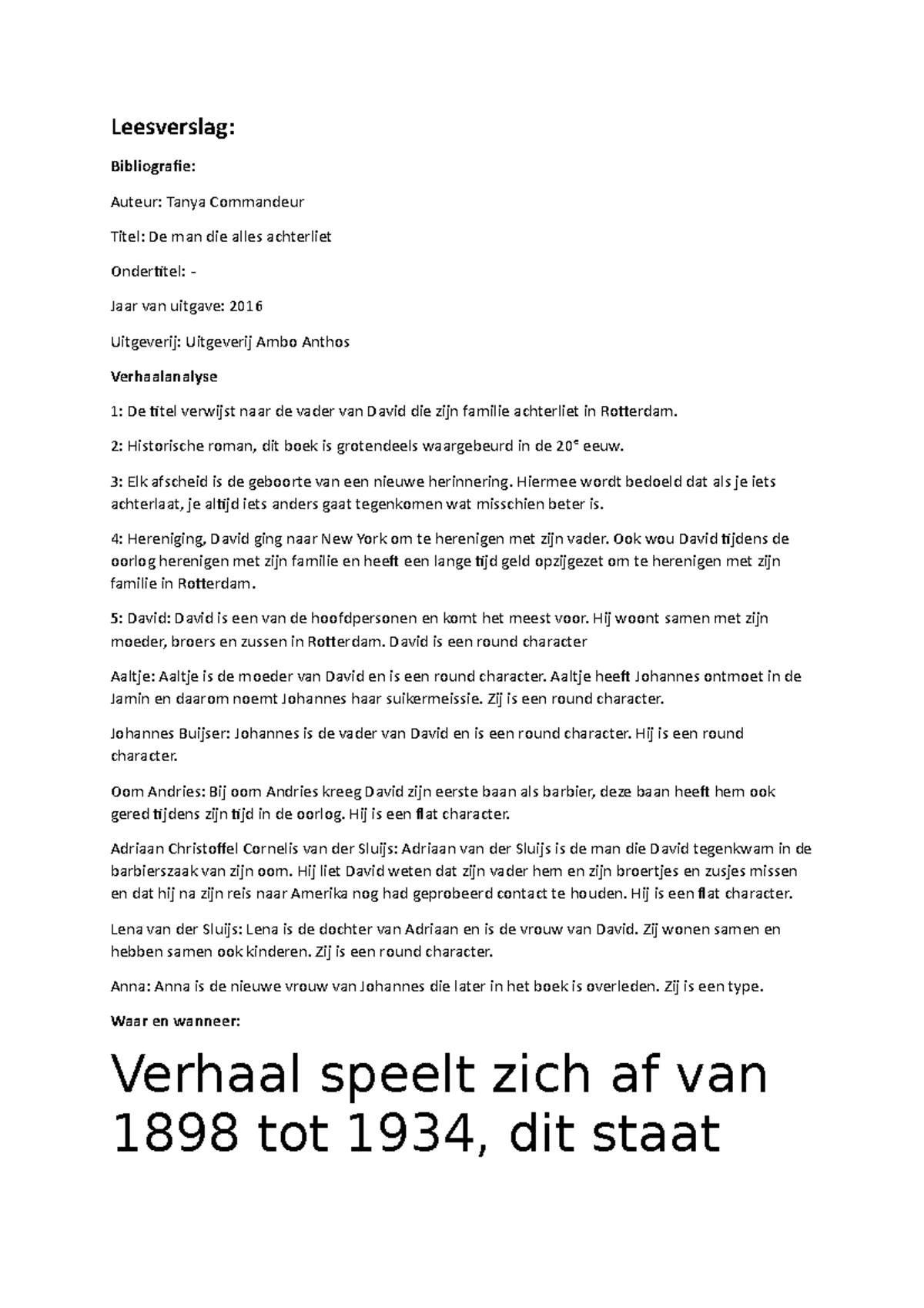 Leesverslag boek 2 - leesverlsag - Leesverslag: Bibliografie: Auteur ...