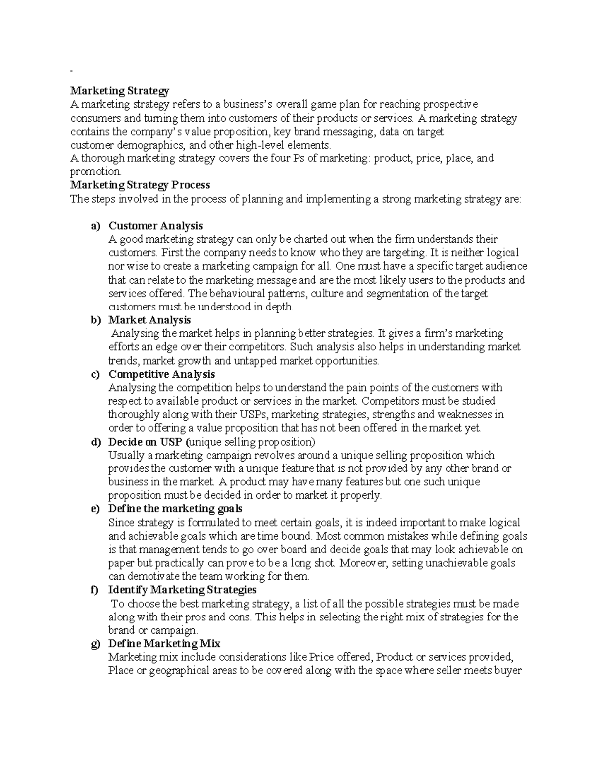 Marketing Strategy - assignment - Marketing Strategy A marketing ...