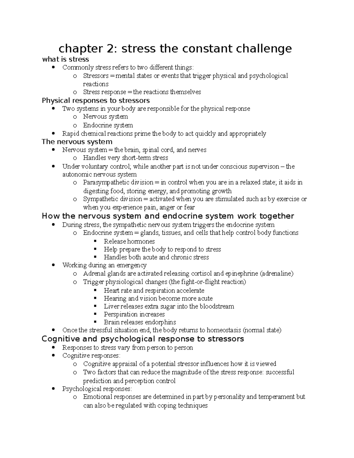 Chapter 2 - Stress the Constant Challenge - chapter 2: stress the ...