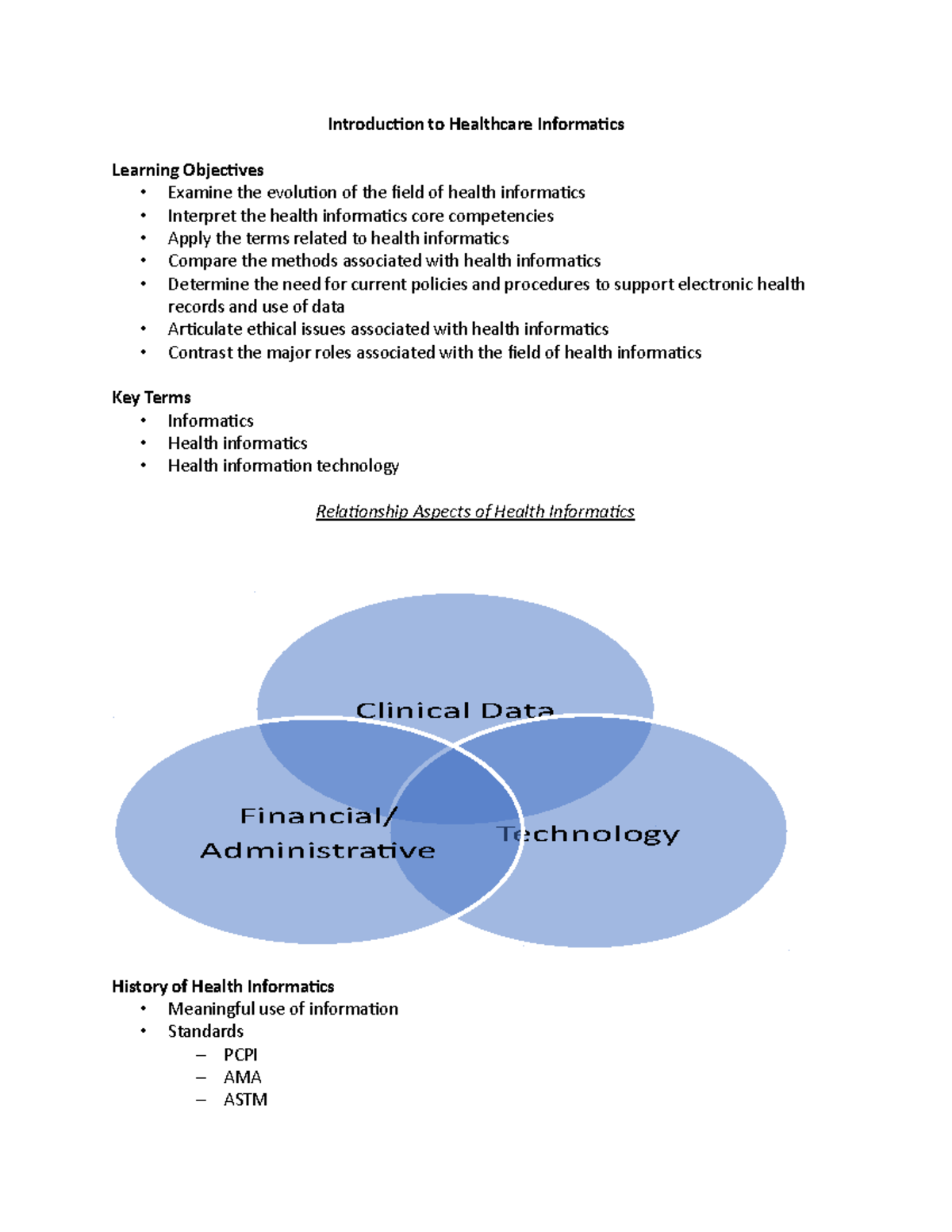 Health Information Chapter 1 - Introduction to Healthcare Informatics ...