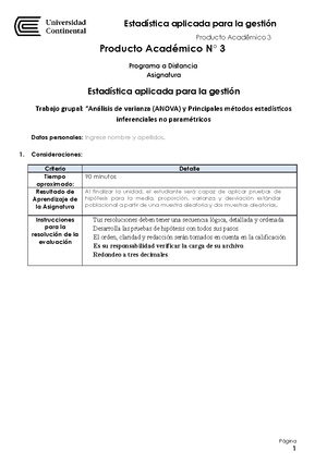 Evaluación Final estadística Aplicada - Evaluación Final ( ) - Semipresencial – Programa a ...