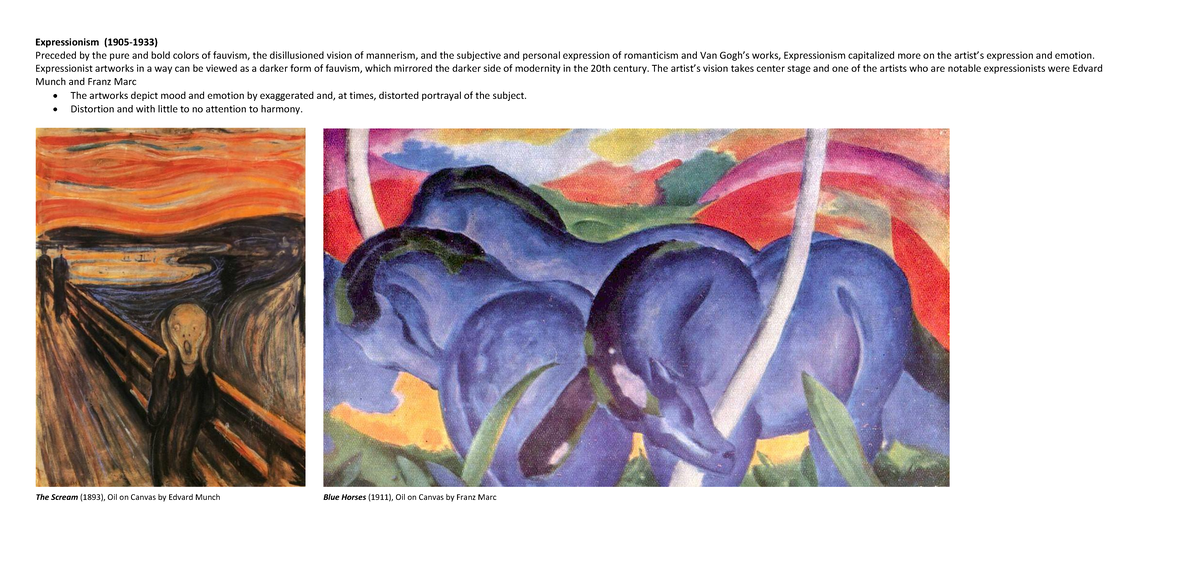 Expressionism - Expressionist artworks in a way can be viewed as a ...