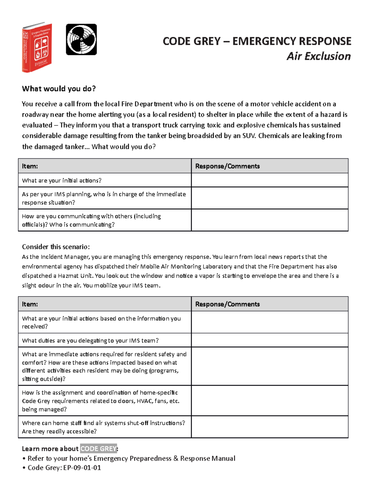 Code Grey Scenario Tabletop - CODE GREY – EMERGENCY RESPONSE Air ...