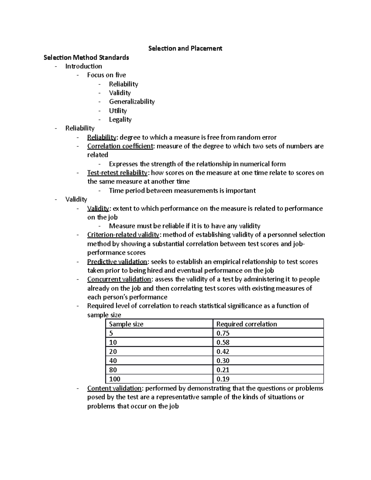 Human Resource Management Chapter 6 - Selection and Placement Selection ...