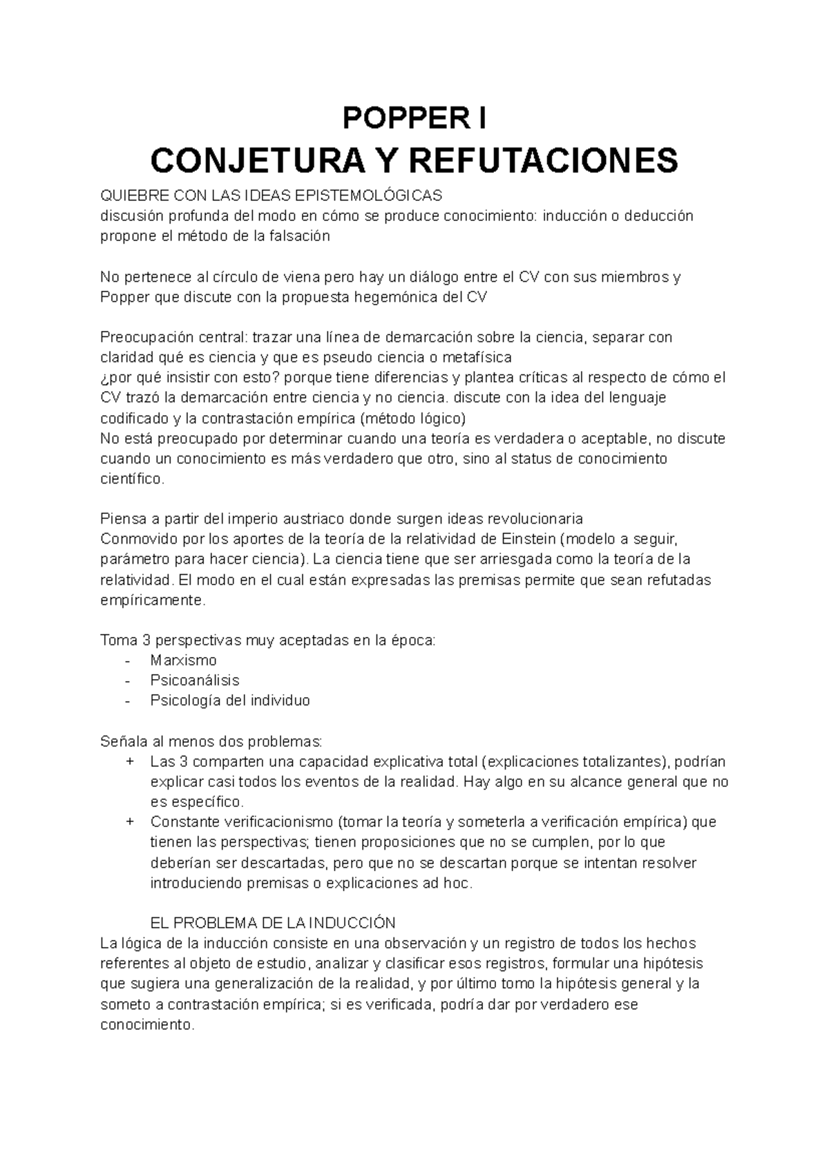 Popper Conjetura y Refutaciones - POPPER I CONJETURA Y REFUTACIONES ...