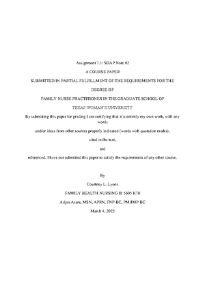 Lyons Student Rx4 Form copy - RX CASE STUDY A COURSE FORM SUBMITTED IN ...